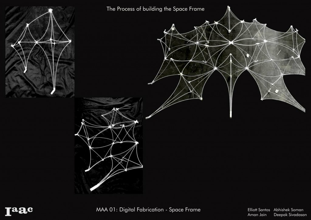 Space frame design using 3D printed joinery and fiberglass rods