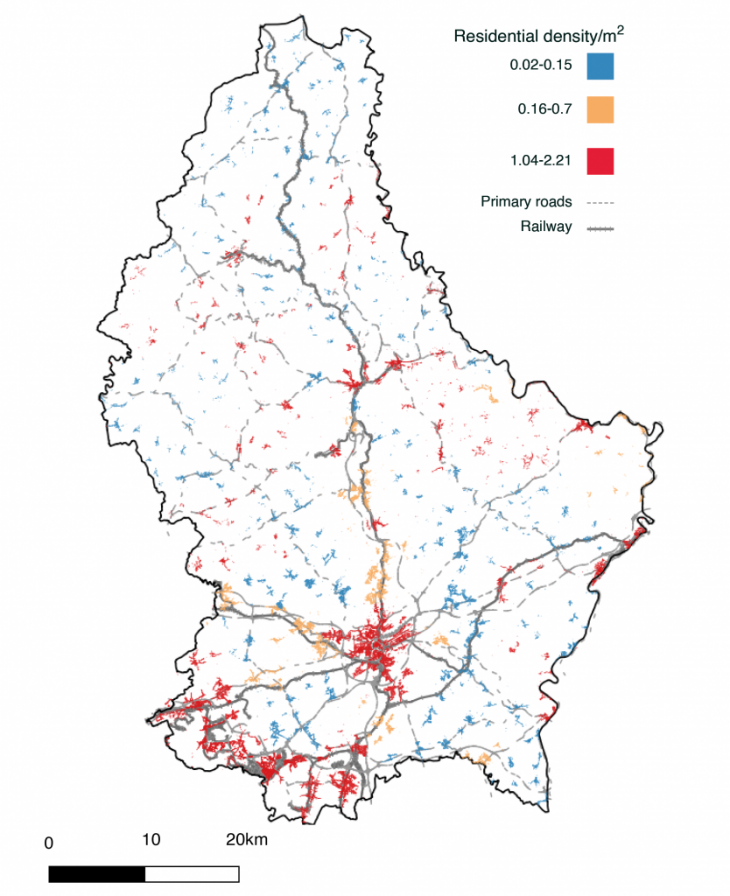 Residential Density Pattern of Luxembourg – IAAC Blog